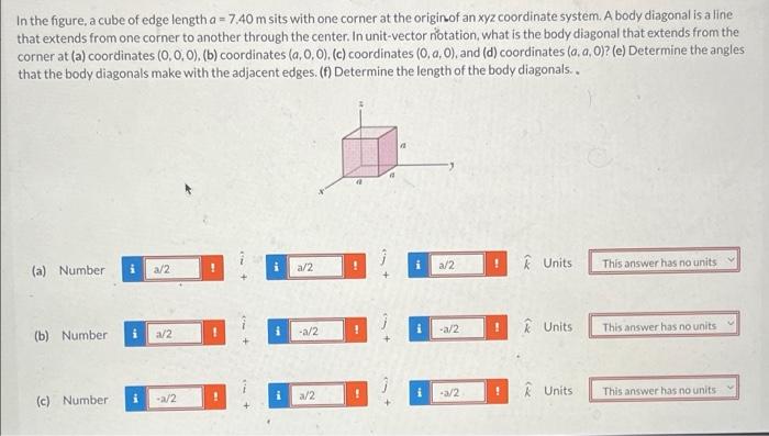 Solved In The Figure A Cube Of Edge Length A 7 40 M Sits