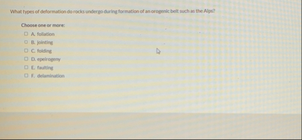 Solved What types of deformation do rocks undergo during | Chegg.com