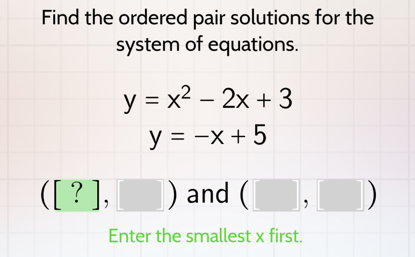 Solved Find the ordered pair solutions for the system of | Chegg.com
