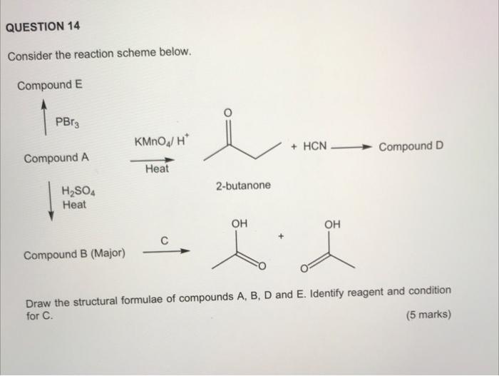 Solved QUESTION 14 Consider the reaction scheme below. | Chegg.com