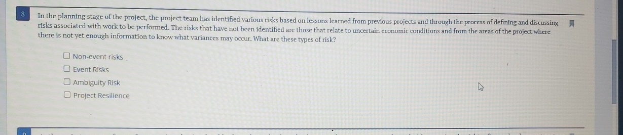 Solved 8 ﻿risks associated with work to be performed. The | Chegg.com