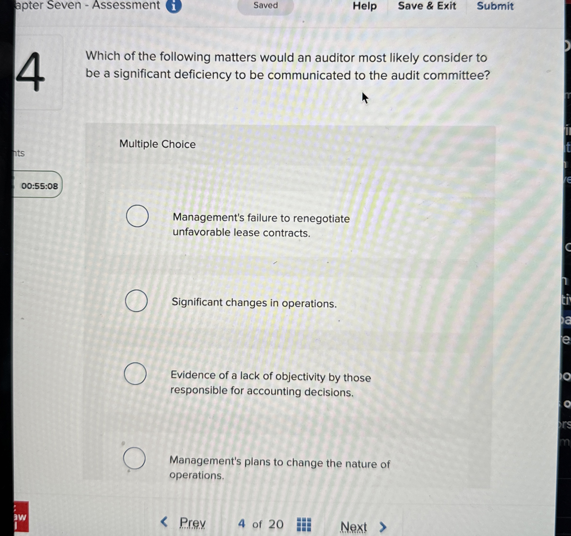 Solved apter Seven - ﻿AssessmentSavedHelpSave & | Chegg.com
