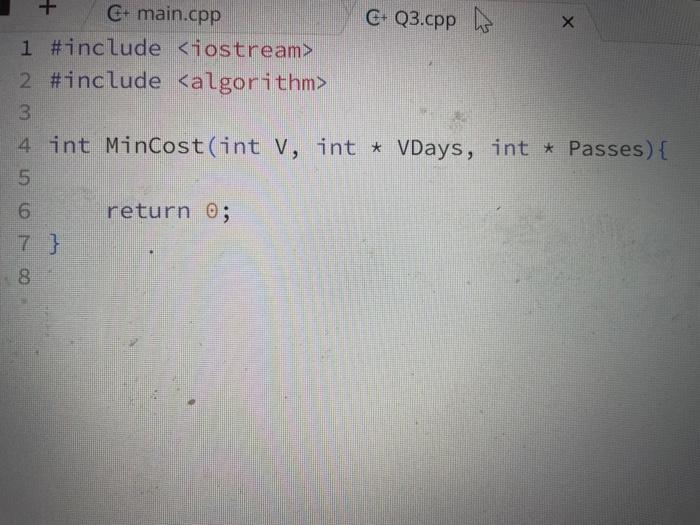 Solved \#include "Q3.cpp" int main ()\{ int Passes | Chegg.com