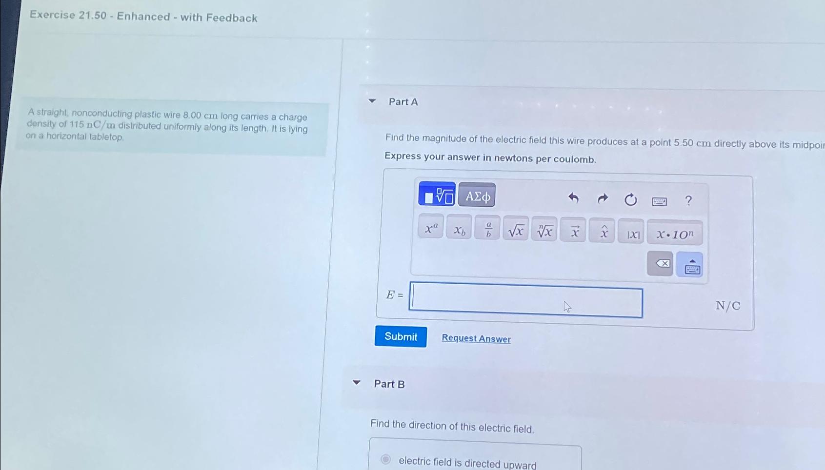 Solved Exercise 21.50 - Enhanced - with Feedback\\nA | Chegg.com