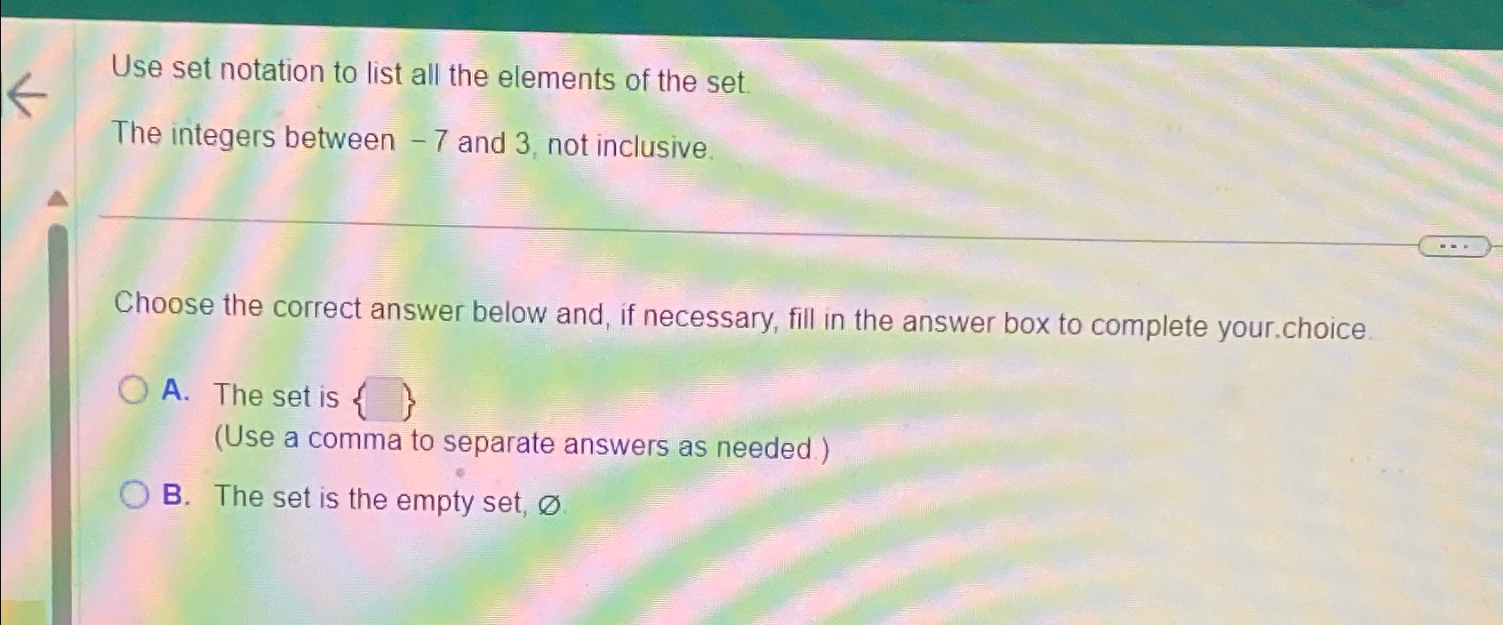 Solved Use set notation to list all the elements of the | Chegg.com