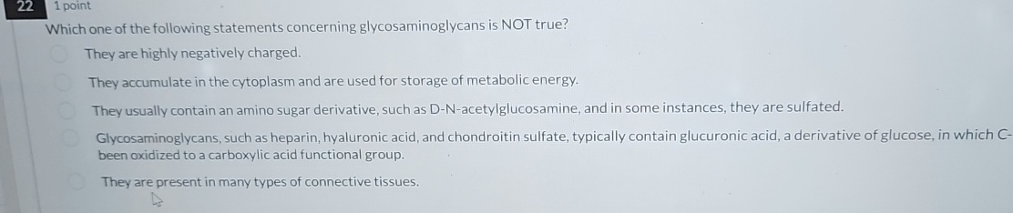 Solved 221 ﻿pointWhich one of the following statements | Chegg.com