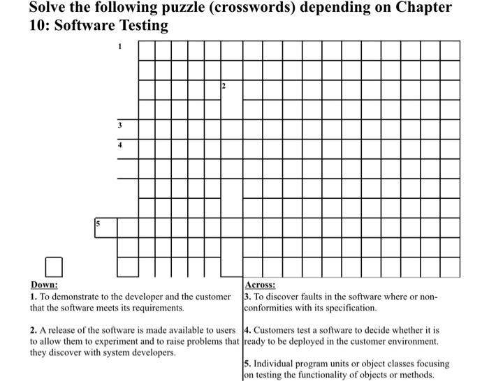 Solved Solve the following puzzle (crosswords) depending on | Chegg.com