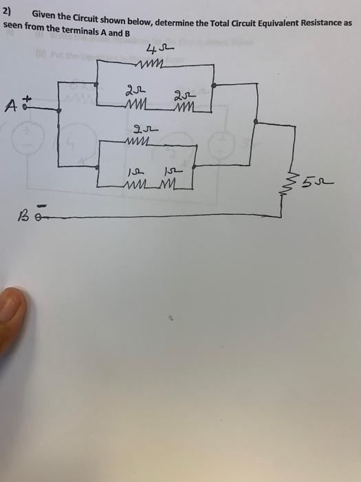 Solved 2) Given the Circuit shown below, determine the Total | Chegg.com