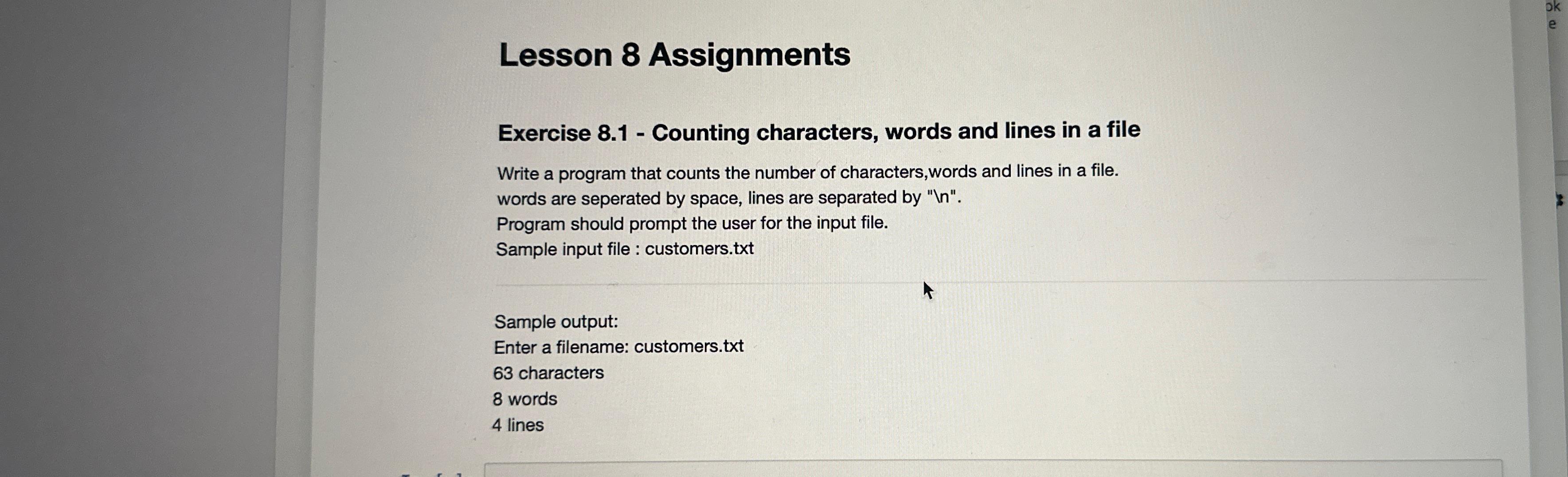Solved Lesson 8 ﻿AssignmentsExercise 8.1 - ﻿Counting | Chegg.com