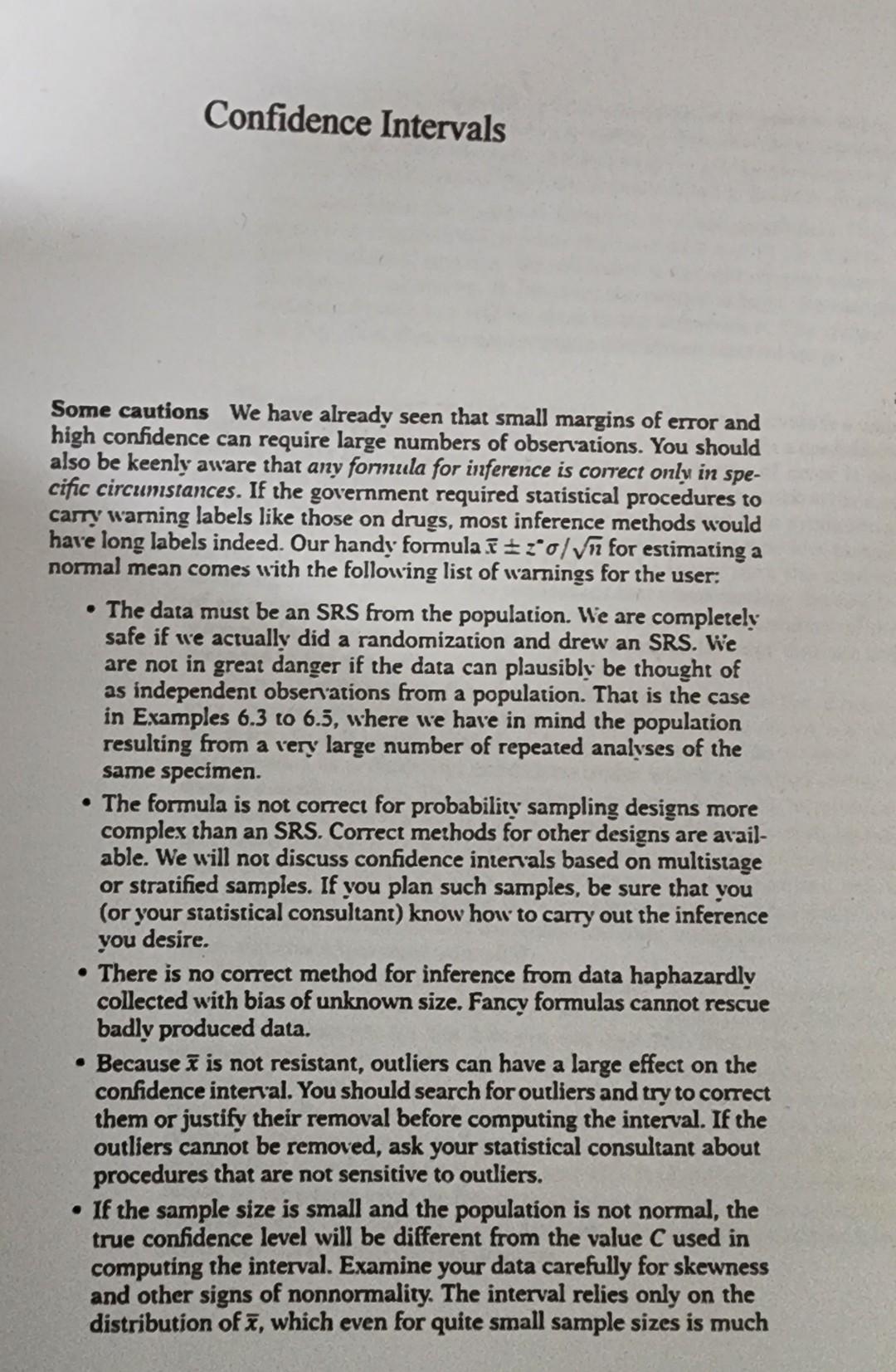 Solved Confidence Intervals Some cautions We have already | Chegg.com