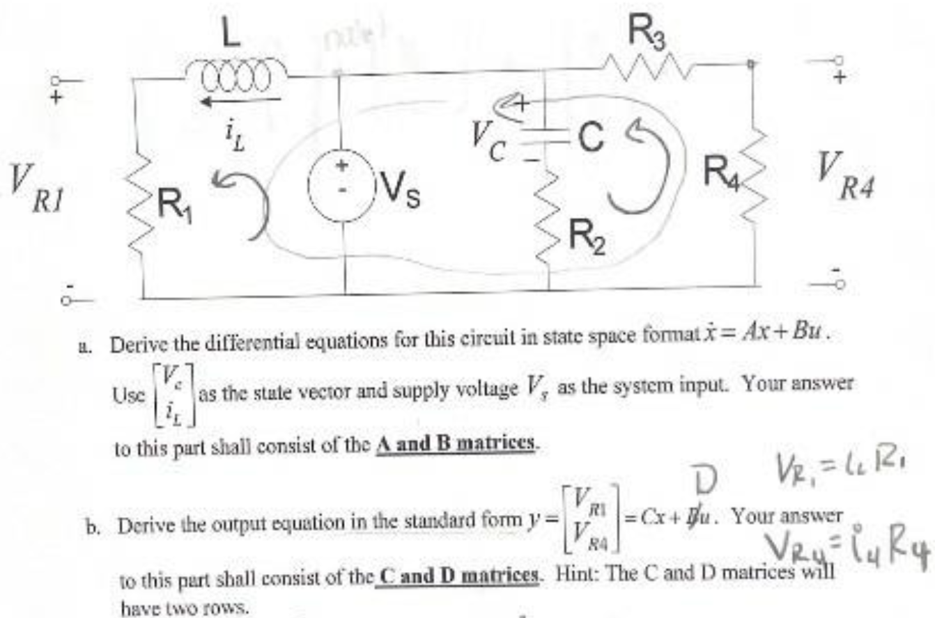 Solved a. ﻿Derive the differential equations for this | Chegg.com