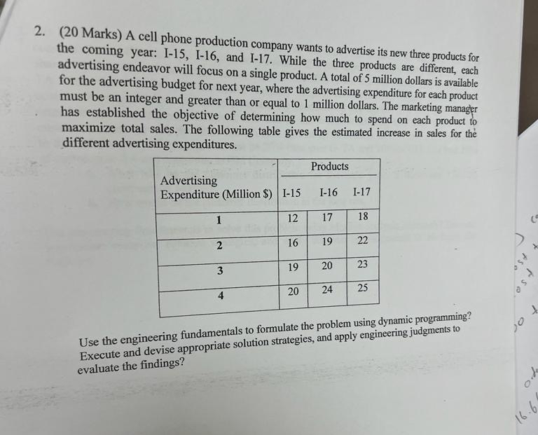 Solved (20 ﻿Marks) ﻿A cell phone production company wants to | Chegg.com