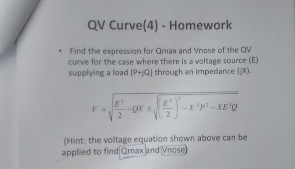 Solved QV Curve(4) - Homework • Find the expression for Qmax | Chegg.com