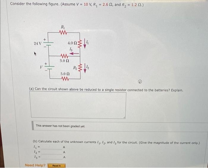 Solved Consider the following figure. (Assume V = 10 V, R1 = | Chegg.com