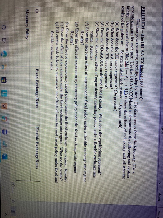 Solved Styles Editing Voice - + PROBLEM The DD-AA-XX Model | Chegg.com