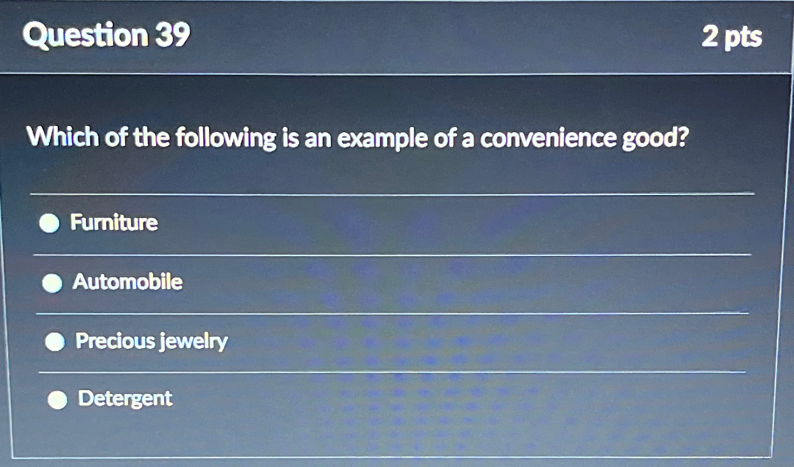 Solved Question2 ﻿ptsWhich of the following is an example of | Chegg.com