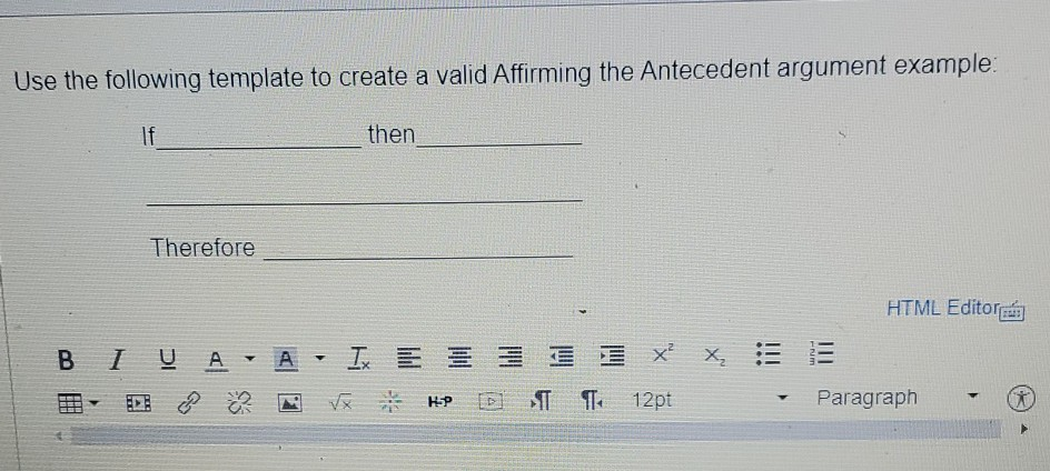 Solved Use the following template to create a valid | Chegg.com