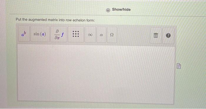 Solved Finish writing the system of linear equations in the | Chegg.com