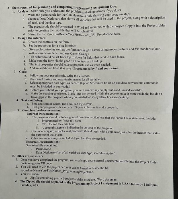 Solved A. Steps required for planning and completing | Chegg.com