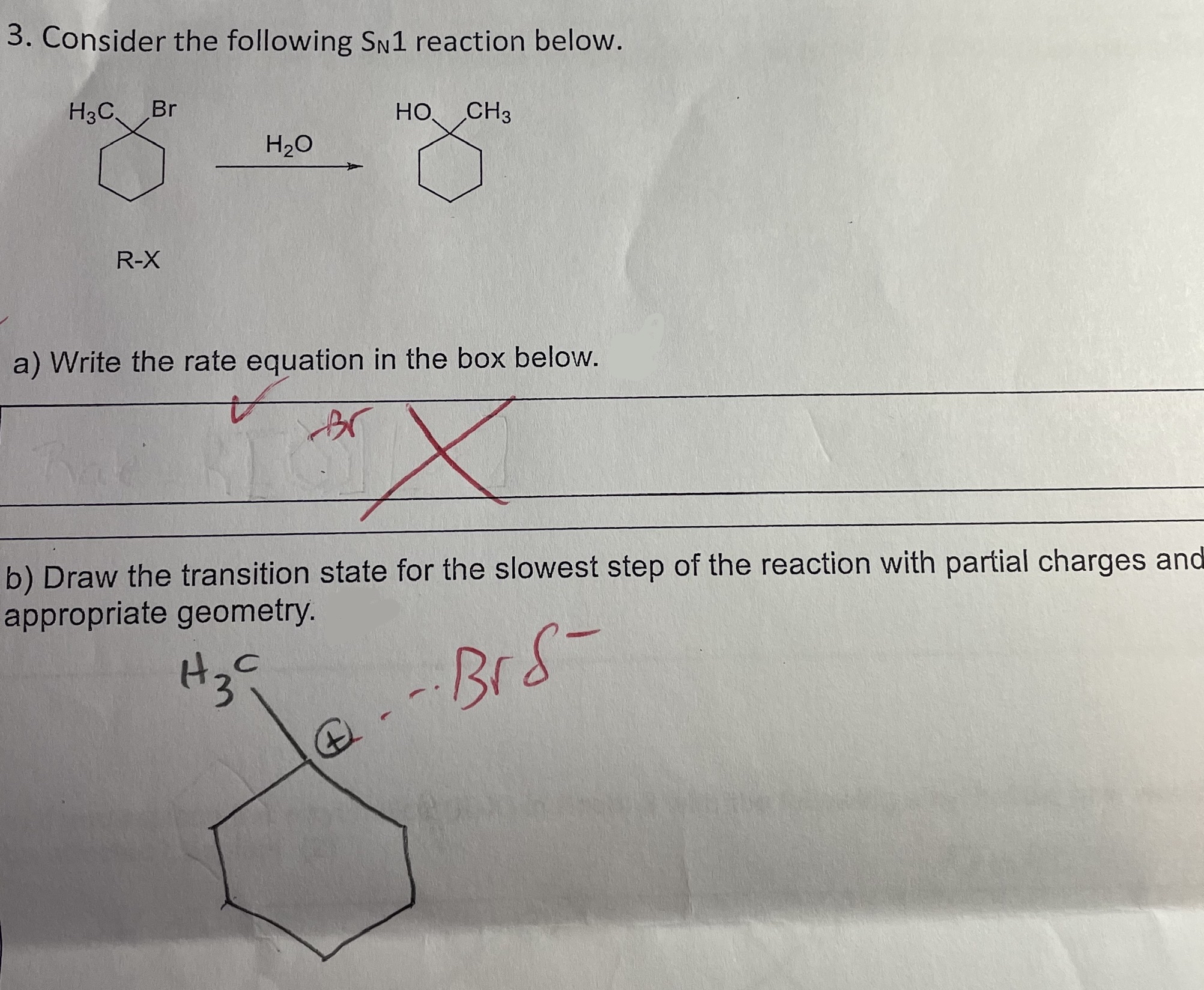 Solved Consider the following SN1 ﻿reaction below.a) ﻿Write | Chegg.com