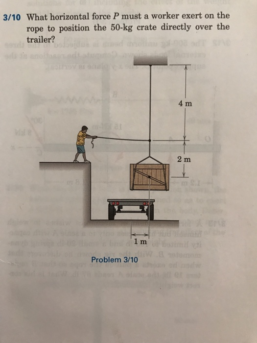 Solved 3/10 What horizontal force P must a worker exert on | Chegg.com