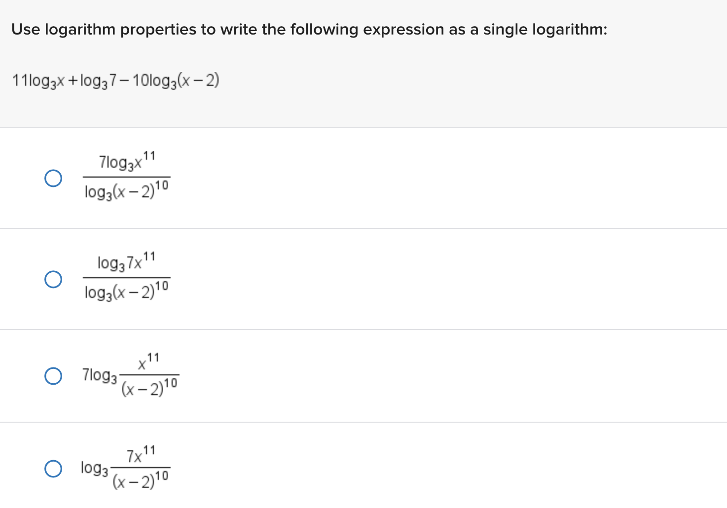Solved Use logarithm properties to write the following | Chegg.com