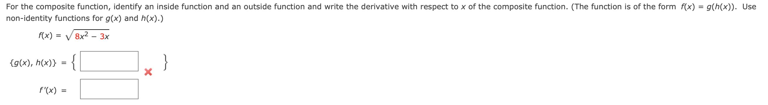 Solved non-identity functions for g(x) ﻿and | Chegg.com