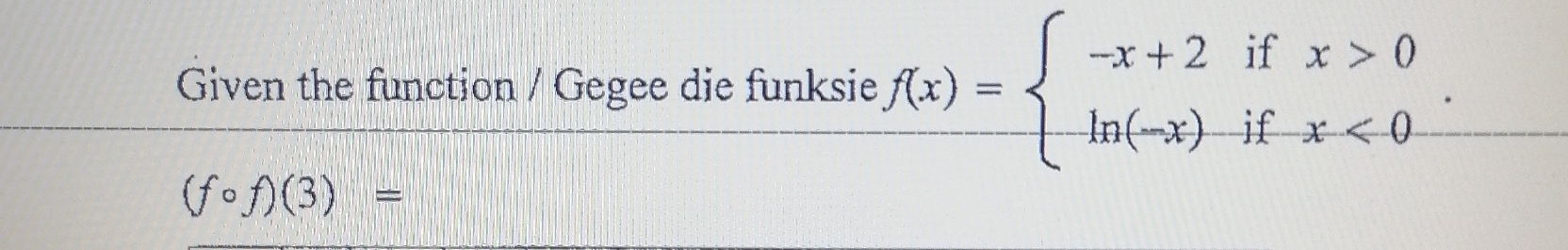 Solved Given the function / ﻿Gegee die funksie | Chegg.com