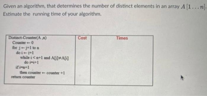 Solved Given an algorithm, that determines the number of | Chegg.com