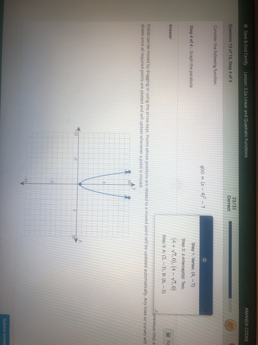 Solved © Save & End Certify Lesson: 3.2a Linear and | Chegg.com