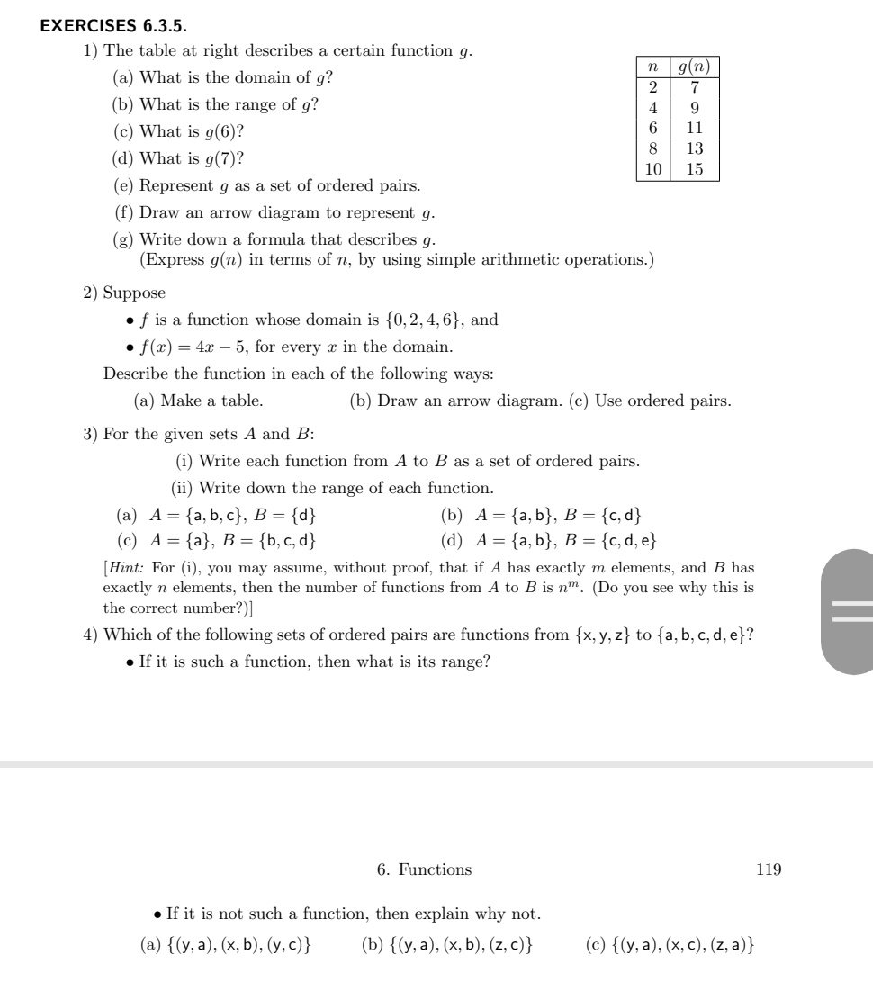 Solved EXERCISES 6.3.5. 1) The table at right describes a | Chegg.com