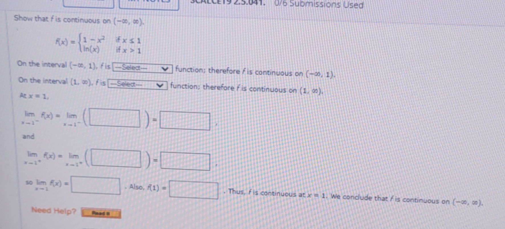 Show that f ﻿is continuous on | Chegg.com