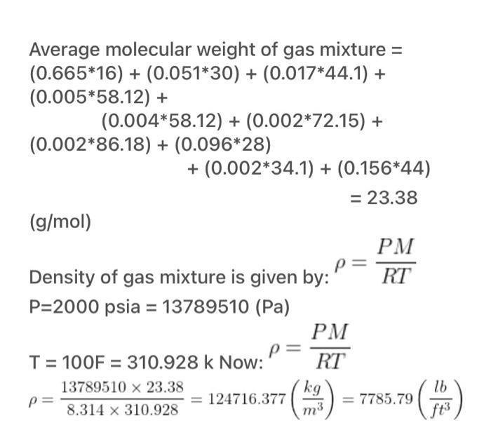 Solved Problem 1 Calculate the density (in lb per cu. Ft.) | Chegg.com