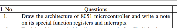 Draw the architecture of 8051 microcontroller and | Chegg.com
