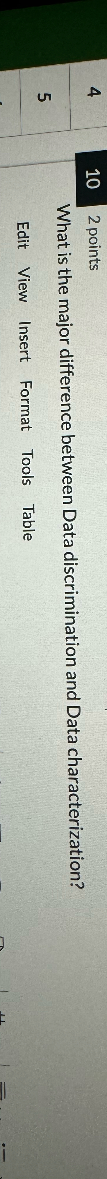 Solved 4,10,2 ﻿points5What is the major difference between | Chegg.com