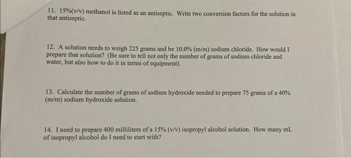 Solved Section A Problem Set: Concentration (Mass and Volume | Chegg.com