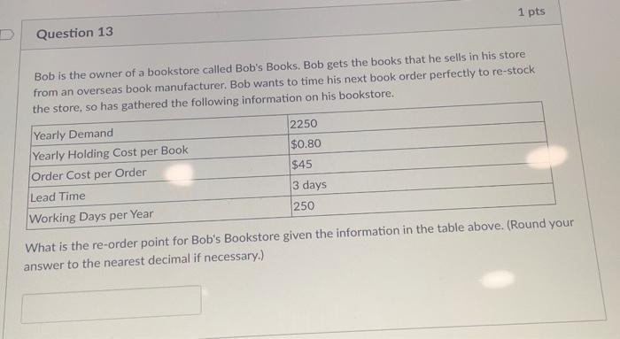 Solved Bob is the owner of a bookstore called Bob's Books. | Chegg.com