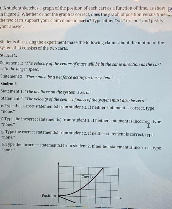 Solved A B -X Figure 1 Two identical carts approach each | Chegg.com
