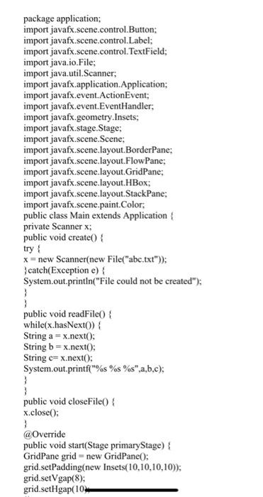 Solved i am stuckjava javafx here is what i have got so far, | Chegg.com