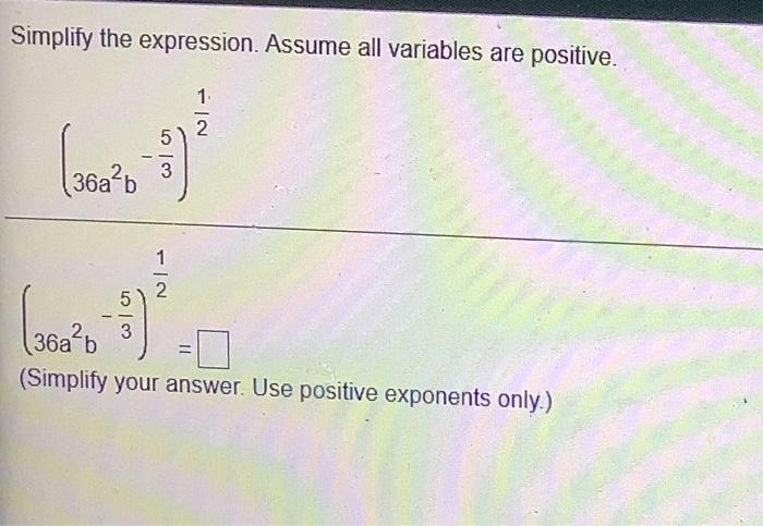 Solved Simplify the expression. Assume all variables are | Chegg.com
