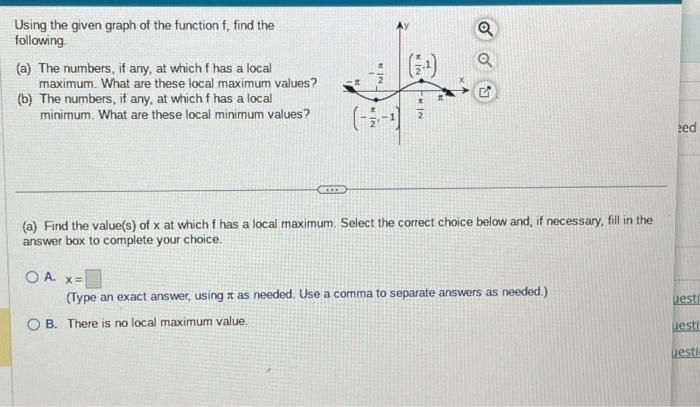 Solved Using the given graph of the function f, find the | Chegg.com