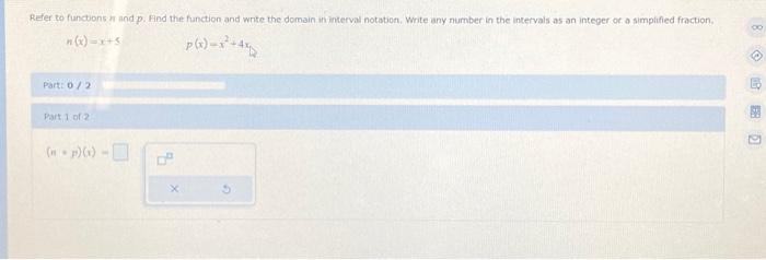 Solved Refer to functions and p. Find the function and write | Chegg.com