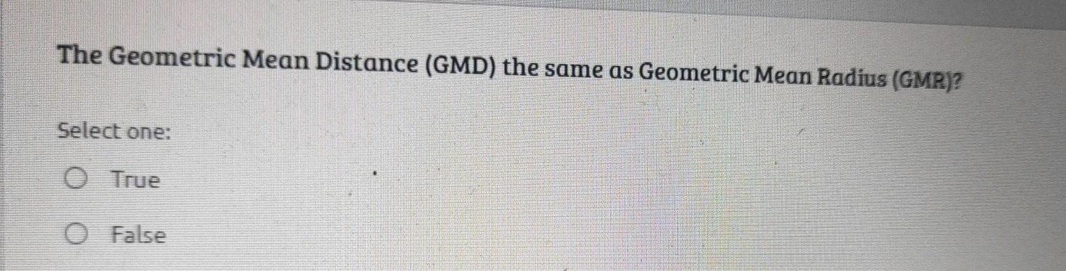 Solved The Geometric Mean Distance (GMD) the same as | Chegg.com