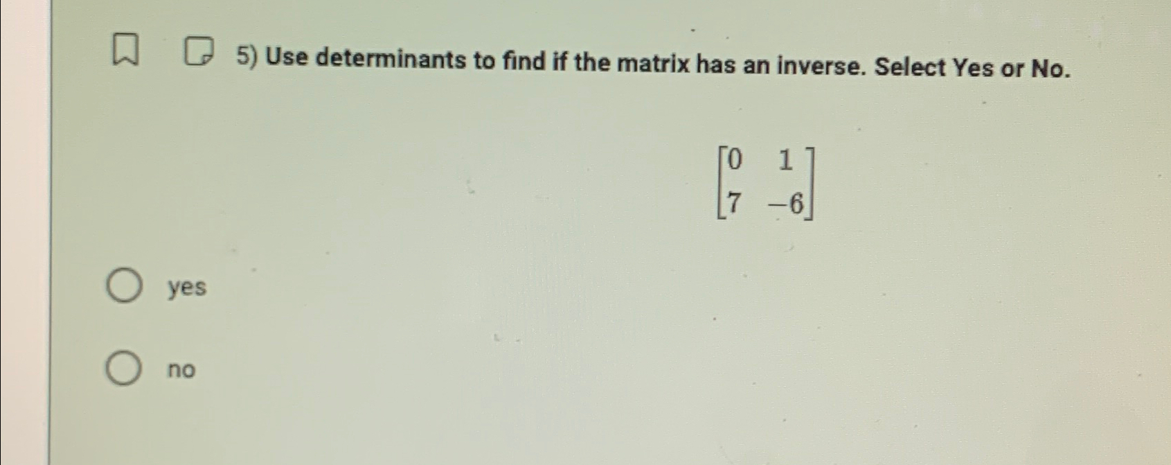 Solved Use determinants to find if the matrix has an | Chegg.com