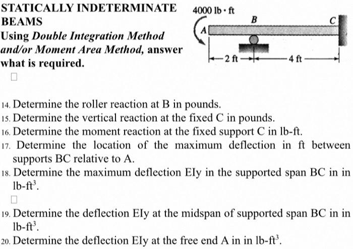 Solved STATICALLY INDETERMINATE BEAMS Using Double | Chegg.com