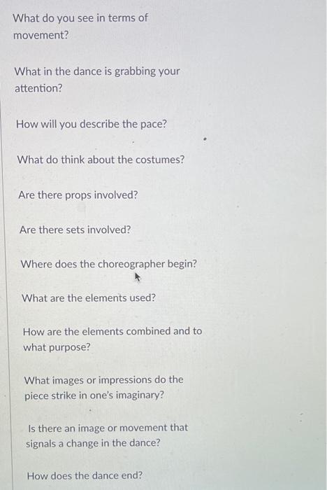 Solved Choose a dance video of your liking from Youtube or | Chegg.com