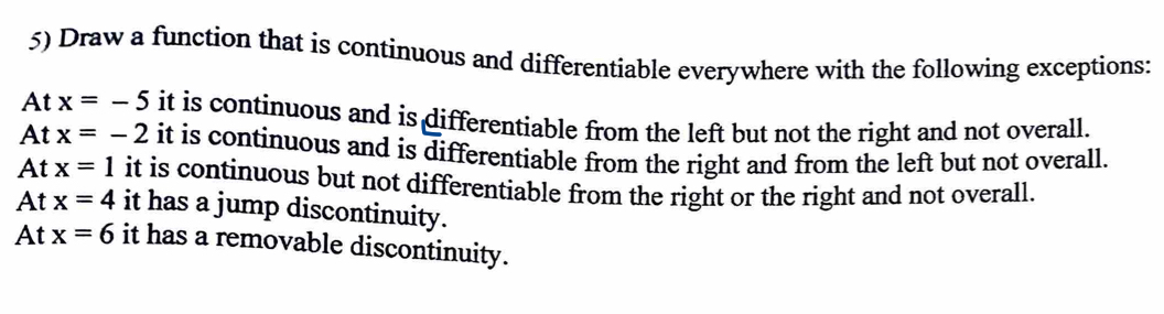 Solved Draw a function that is continuous and differentiable | Chegg.com