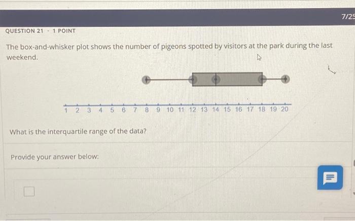 Solved The box-and-whisker plot shows the number of pigeons | Chegg.com