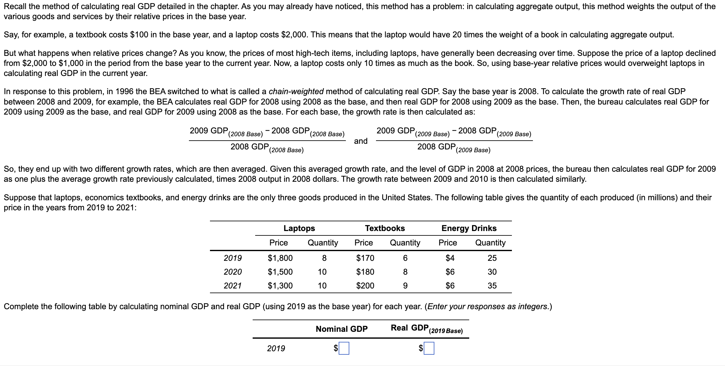 Solved various goods and services by their relative prices | Chegg.com