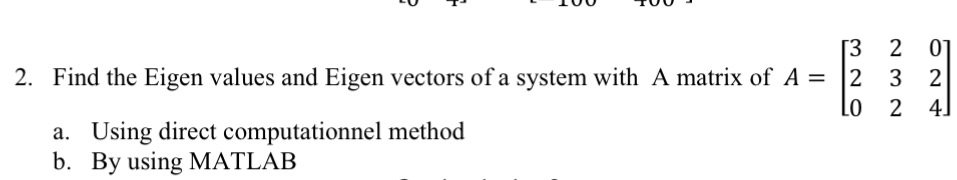 Solved Find the Eigen values and Eigen vectors of a system | Chegg.com